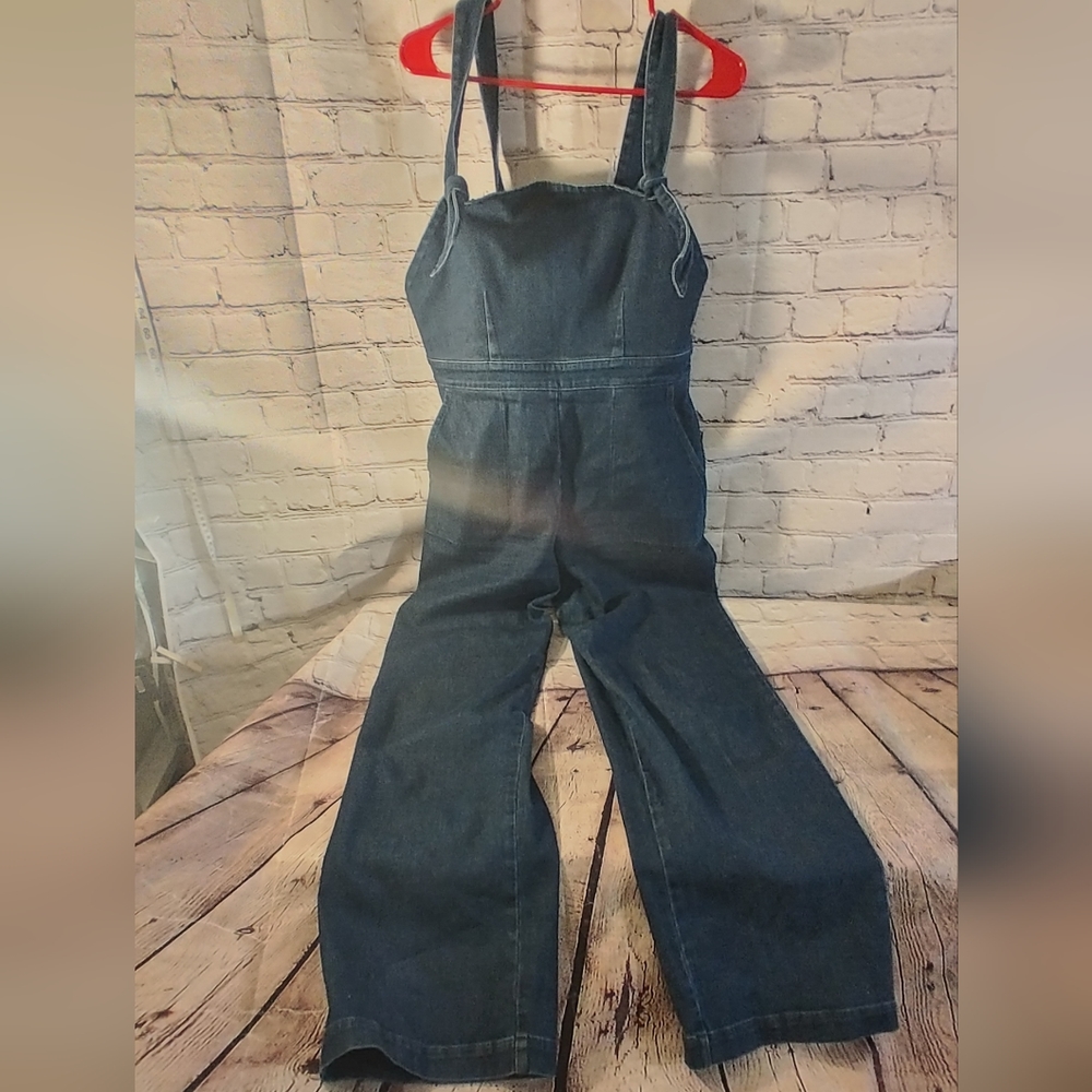 Sezane Denim Overalls Jumpsuit Rosalie Size 42 - Gem